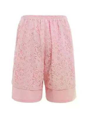 PUSHBUTTON Floral Lace Layered Shorts - Pink
