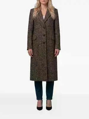 Tagliatore Single-breasted Tweed Coat - Brown