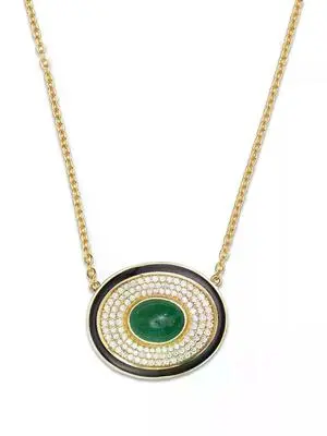 JENNA BLAKE 18k Yellow Eyecon Pendant Necklace With Emerald And Diamonds - Gold