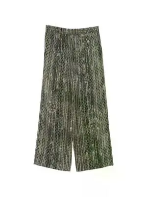 ZIGGY CHEN Abstract-print Drawstring Trousers - Green