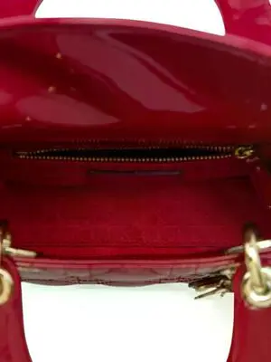 Dior 2017 Mini Patent Cannage Lady Satchel