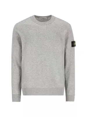 Stone Island Logo-patch Crew-neck Sweater - Grey