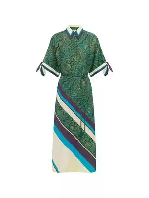 ALEMAIS Paisley-print Tie-sleeve Dress