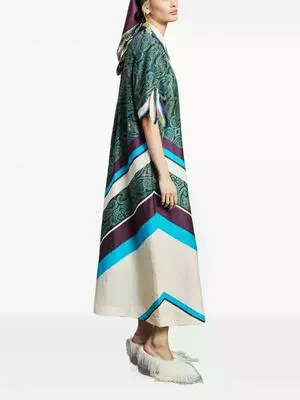 ALEMAIS Paisley-print Tie-sleeve Dress