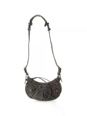 Balenciaga 2021-2026 Denim Motocross Le Cagole Xs Crossbody Bag - Black