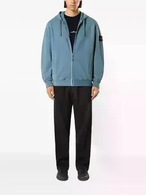 Stone Island 6100067 Brushed Organic Cotton Fleece Sweatshirt - Blue