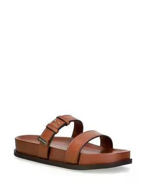 Armani Exchange Buckle-detail Leather Slides