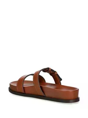 Armani Exchange Buckle-detail Leather Slides