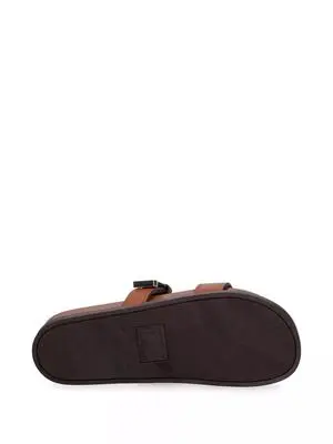 Armani Exchange Buckle-detail Leather Slides