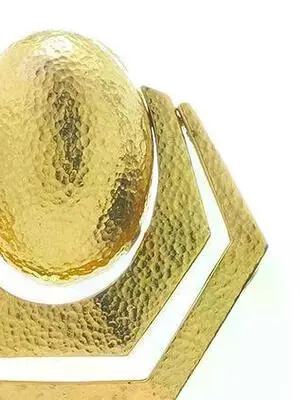 David Webb 18k Yellow Hammered Oval Stud Swing Drop Earrings - Gold