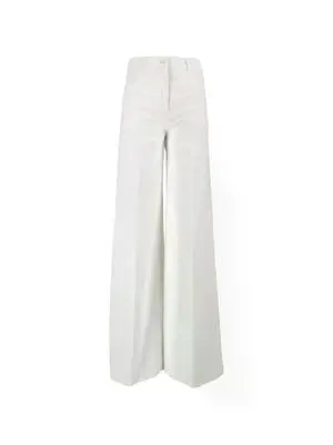 Aspesi Wide-leg High-waisted Trousers - White