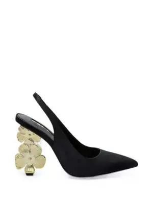 KAT MACONIE Mona Floral-heel Mules - Black