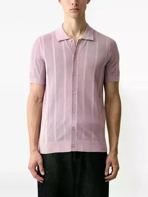 Karl Lagerfeld Pointelle-knit Button-down Shirt - Pink