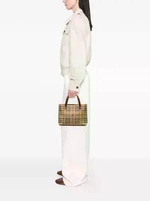 Burberry 2000-2017 Mini Haymarket Check Coated Canvas Tote Bag
