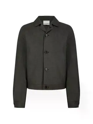 AMOMENTO Cropped Linen Jacket - Grey