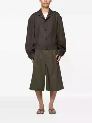 AMOMENTO Cropped Linen Jacket