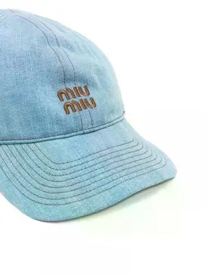 Miu Miu Logo-embroidered Denim Baseball Cap