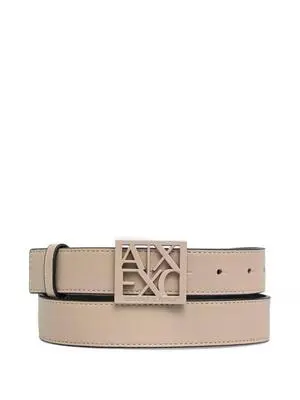 Armani Exchange Logo-buckle Belt - Neutrals