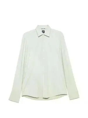 BOSS Micro-stripe Long-sleeve Shirt - Green