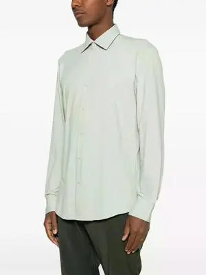 BOSS Micro-stripe Long-sleeve Shirt - Green