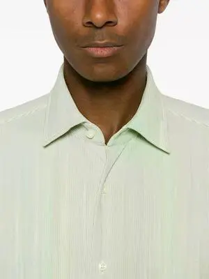 BOSS Micro-stripe Long-sleeve Shirt - Green
