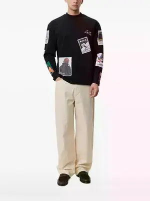 LES DEUX Stamp Print Long Sleeve Sweatshirt