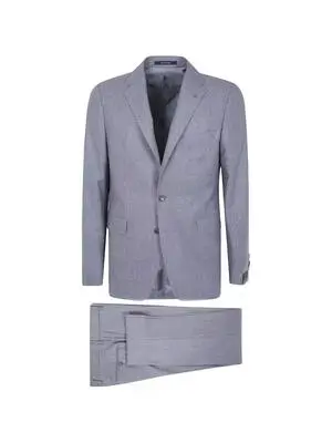Tagliatore Single-breasted Wool Blazer - Blue