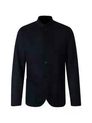 Harris Wharf London Mandarin-collar Button-up Jacket - Blue
