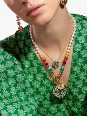 Harwell Godfrey 18k Yellow Evil Eye Peridot And Diamond Necklace