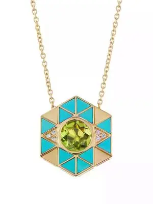 Harwell Godfrey 18k Yellow Evil Eye Peridot And Diamond Necklace - Gold