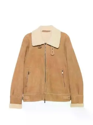 SALVATORE SANTORO Suede Zip-up Jacket With Buckled Waist Tabs