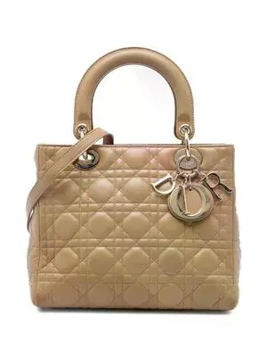 Dior Lambskin Cannage Lady Satchel - Neutrals