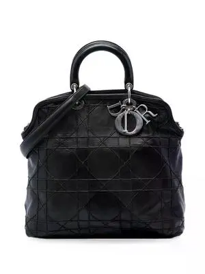 Dior 2009 Lambskin Cannage Polochon Granville Satchel