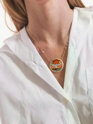 Jacquie Aiche Thunderbird Diamond And Mother-of-pearl Necklace