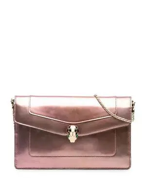 BVLGARI 2010-2026 Patent Serpenti Forever Wallet On Chain Crossbody Bag - Pink