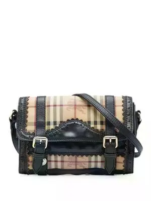 Burberry 2000-2017 Haymarket Check Coated Canvas Brogues Doyle Crossbody Bag - Neutrals