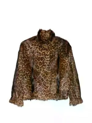 SALVATORE SANTORO Salvatore Santoro Leopard Print Fur Jacket Brown
