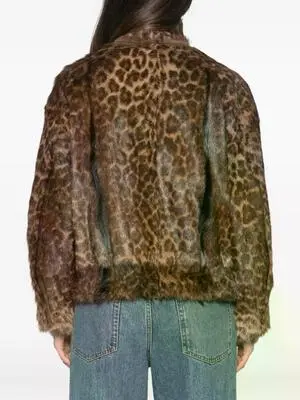 SALVATORE SANTORO Leopard Print Fur Jacket - Brown
