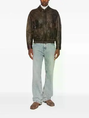 SALVATORE SANTORO Distressed Leather Jacket