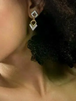 David Webb Diamond Double-drop Earrings