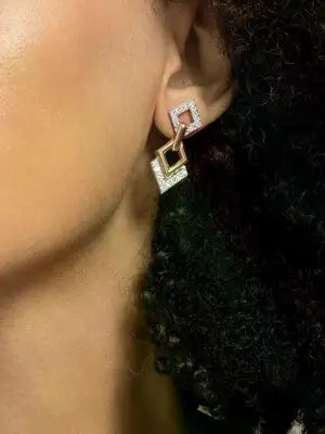 David Webb Diamond Double-drop Earrings