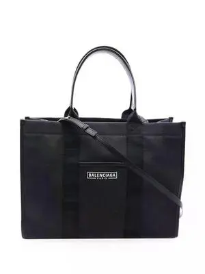 Balenciaga 2018-2026 Medium Canvas Hardware Tote Satchel - Black