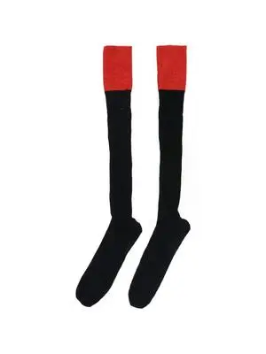 Dsquared2 Two-tone Ribbed-knit Lurex-detail Socks - Black