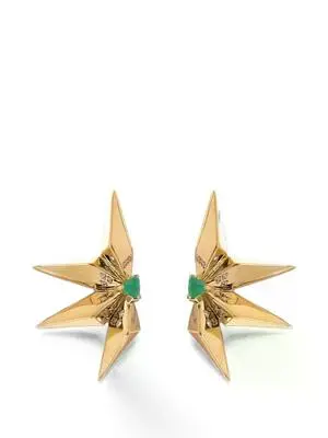 CAROL KAUFFMANN Toile Laila Diamond And Emerald Earrings - Gold