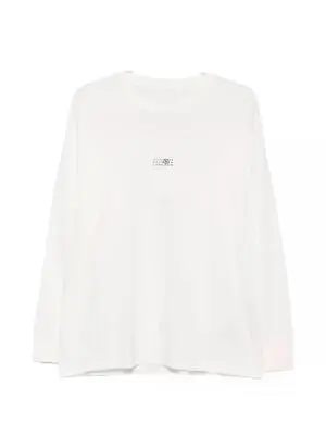 MAISON MARGIELA Logo-patch Long-sleeve T-shirt - White