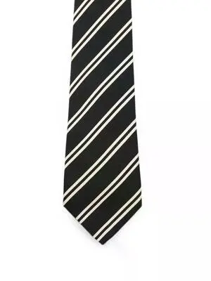 Saint Laurent Diagonal-stripe Tie - Black