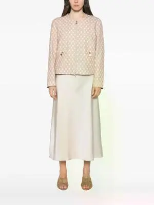 BETTY BARCLAY Geometric-print Zip-up Jacket - Neutrals