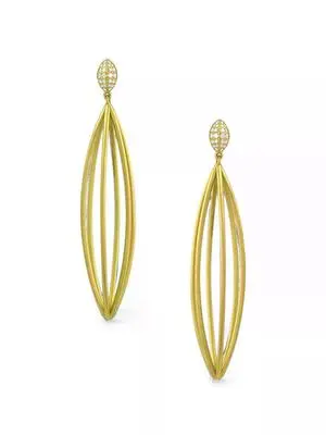 LEIGH MAXWELL 18k Yellow Marquis Diamond Drop Earrings - Gold