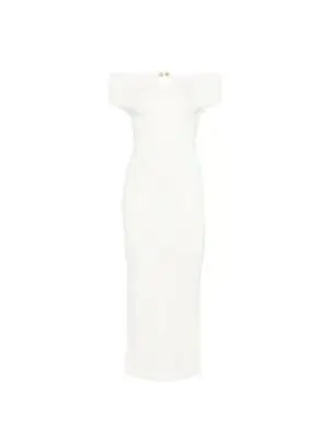 Alberta Ferretti Off-the-shoulder Midi Dress - White