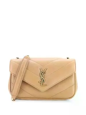 Saint Laurent Loulou Nm Matelasse Chevron Leather Mini Shoulder Bag - Brown